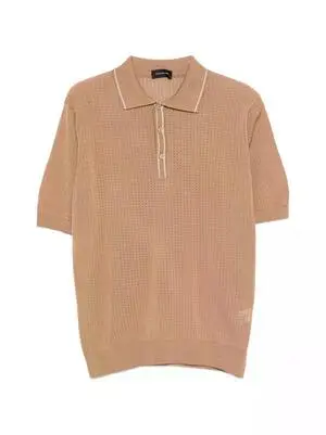 Tagliatore Perforated Short-sleeve Polo Shirt - Neutrals