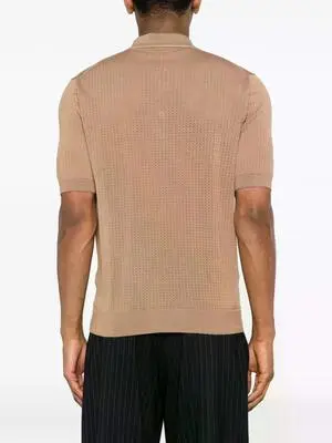 Tagliatore Perforated Short-sleeve Polo Shirt - Neutrals
