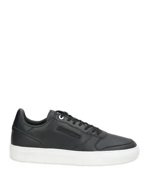 Paul & Shark Leather Lace Up Sneakers - Black