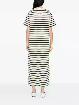 JIL SANDER Striped Short Sleeve Dress