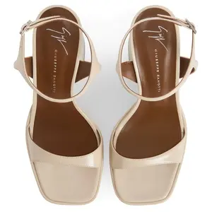 GIUSEPPE ZANOTTI Pat Platform 115 Sandals - Ivory