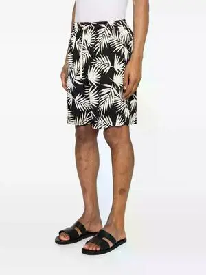 LANEUS Leaf Print Shorts