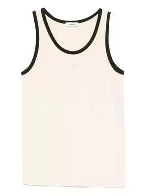 Sandro Logo-embroidered Tank Top - Neutrals