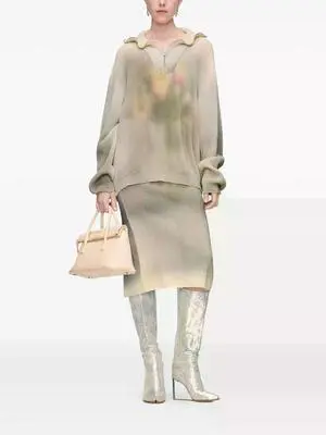 MAISON MARGIELA Ribbed Knit Pullover With Floral Motif