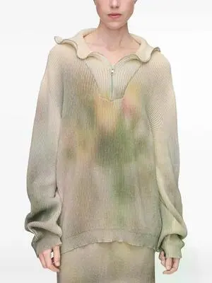 MAISON MARGIELA Ribbed Knit Pullover With Floral Motif