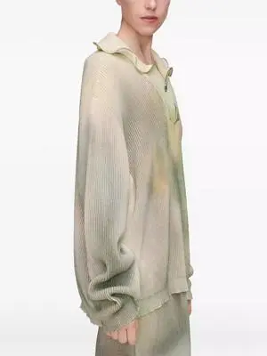 MAISON MARGIELA Ribbed Knit Pullover With Floral Motif