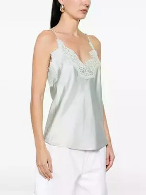 RÓHE Lace Trim Silk Tank Top