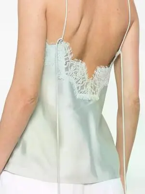 RÓHE Lace Trim Silk Tank Top