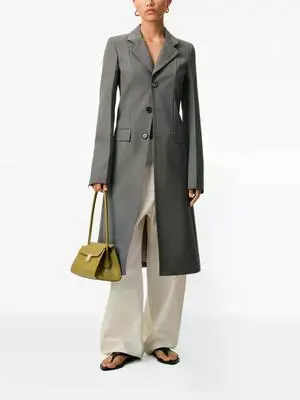 AMI Paris Fitted Single-breasted Coat - Grey