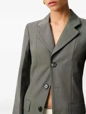 AMI Paris Fitted Single-breasted Coat - Grey