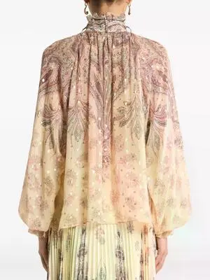 Etro Silk Blouse With Scarf And Placed Print