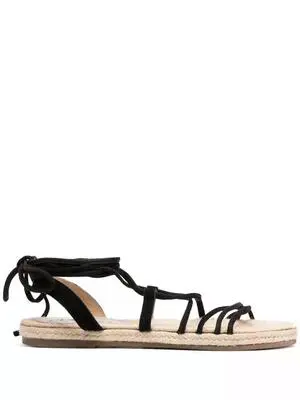Manebí Tie-fastening Flat Sandals - Black