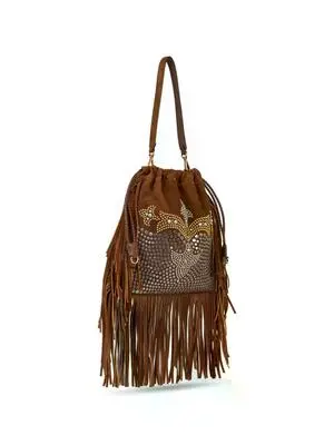 Etro Kalispera Studs Fringes Medium Tote Bag