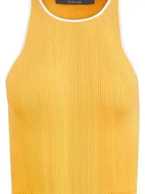 TOCCIN Avery Ribbed-trim Tank Top - Yellow
