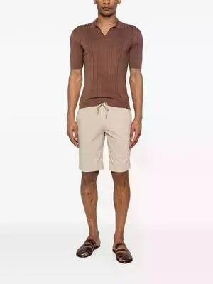 Tagliatore Ribbed V-neck T-shirt - Brown