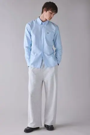 Lacoste Regular Fit Long Sleeve Oxford Shirt - Sky