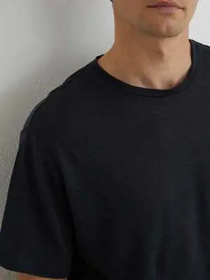 REISS Langley Linen Relaxed-fit Crew-neck T-shirt - Navy