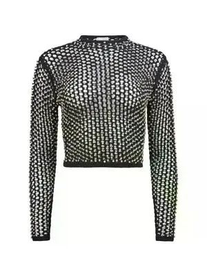 FLEUR DU MAL Long-sleeve Embellished Top - Black