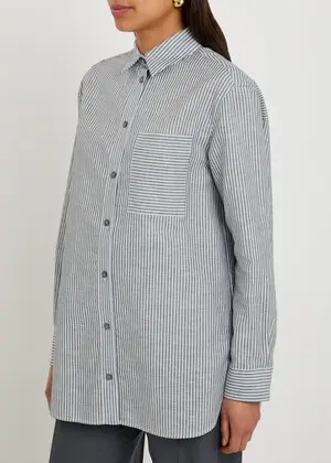 Max Mara Striped Linen-blend Shirt