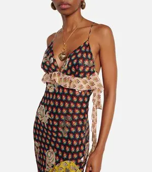 Etro Floral Tiered Silk-blend Maxi Dress - Multicoloured