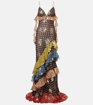 Etro Floral Tiered Silk-blend Maxi Dress - Multicoloured
