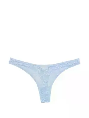 FLEUR DU MAL Le Stretch Lace Thong - Blue