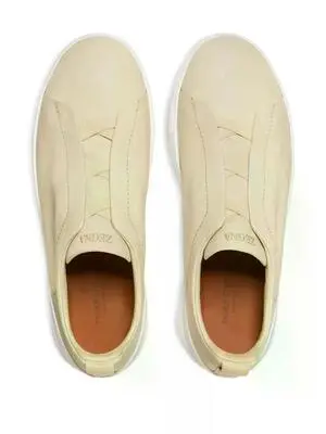 Zegna Triple Stitch Slip-on Sneakers - Neutrals