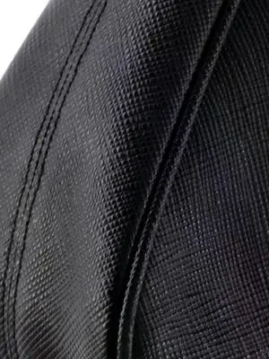 Prada Adjustable Handle Zip Saffiano Leather Mini Hobo Bag - Black
