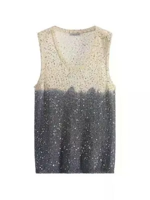ROBERTO COLLINA Sequin V-neck Top