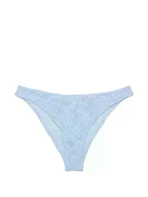 FLEUR DU MAL Le Stretch Lace Thong - Blue