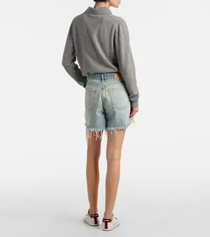 7 For All Mankind Monroe Denim Shorts - Orange