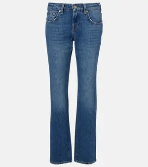 7 For All Mankind Low Cigarette Slim Jeans - Blue