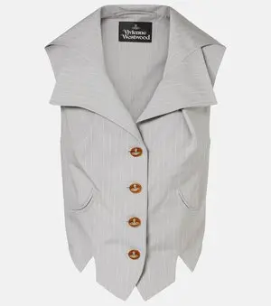 VIVIENNE WESTWOOD Meryl Pinstripe Cotton Vest - Grey