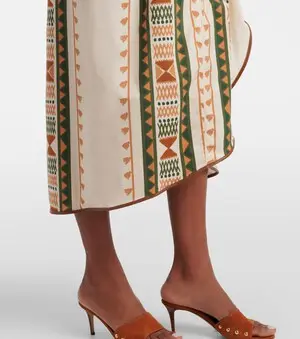 Johanna Ortiz Centro Del Cielo Printed Cotton Midi Dress - Beige