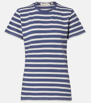 NILI LOTAN Nili Lotan Lana Striped Cotton Jersey T-Shirt Blue
