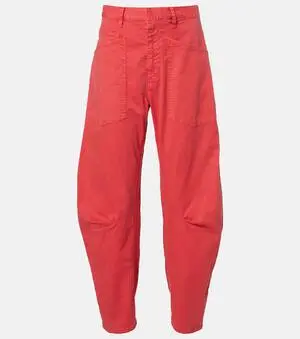 NILI LOTAN Shon Barrel-leg Pants - Red