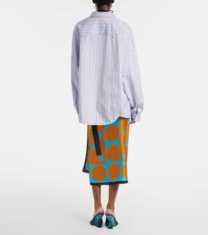 Dries Van Noten Printed Silk Wrap Skirt