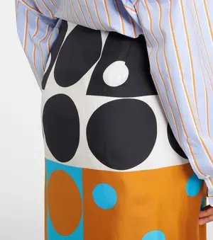 Dries Van Noten Printed Silk Wrap Skirt