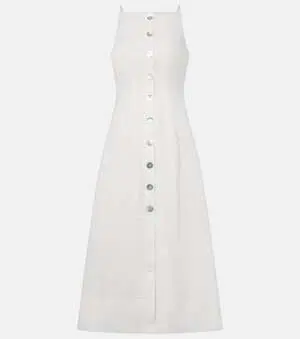 White Linen Midi Dresses