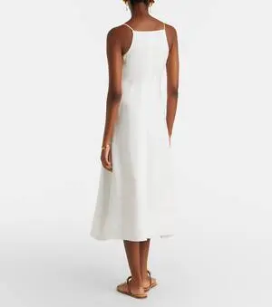 Veronica Beard Georges Linen Midi Dress - White
