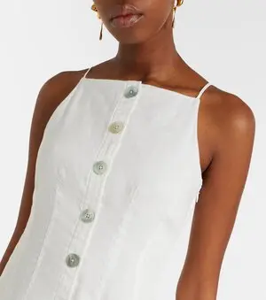 Veronica Beard Georges Linen Midi Dress - White