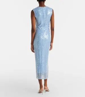 Veronica Beard Kimberly Sequined Midi Dress - Blue