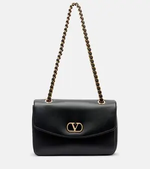 Valentino Garavani Djuna Medium Leather Shoulder Bag - Black
