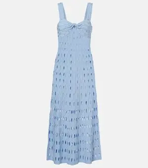 Simkhai Christina Open-knit Midi Dress - Blue
