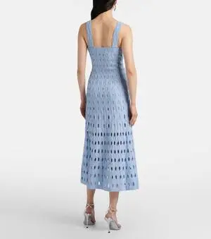 Simkhai Christina Open-knit Midi Dress - Blue