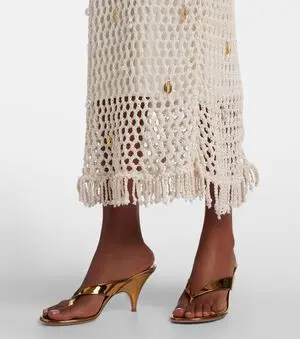 Simkhai Coralia Embellished Crochet Midi Dress - White