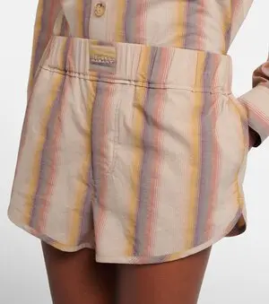 Isabel Marant Étoile Melinea Striped Cotton Shorts - Beige