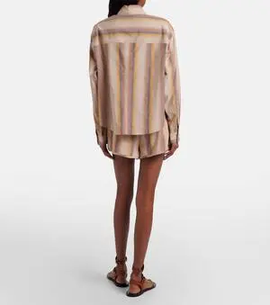 Isabel Marant Étoile Melinea Striped Cotton Shorts - Beige