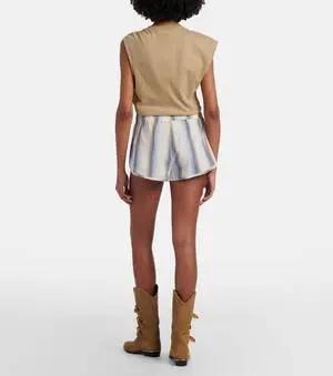 Isabel Marant Étoile Melinea Striped Cotton Shorts - Blue