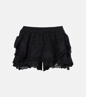 Isabel Marant Étoile Neis Cotton And Silk Shorts - Black